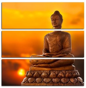 Obraz na plátně - Buddha a západ slunce - čtverec 359C (105x105 cm)