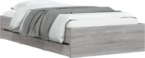Rám postele se zásuvkami šedý sonoma 90x200 cm kompozitní dřevo 3207299
