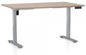 Výškově nastavitelný stůl OfficeTech B, 140 x 80 cm, šedá podnož