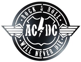 Dřevěná dekorace AC/DC černá
