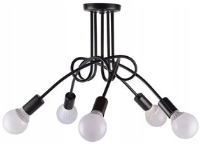 Toolight Paradise, 5-ramenné stropní svítidlo 5xE27, 392252, černá matná, OSW-04012
