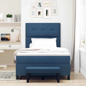 Postel s boxspringem s čelo Modrá 120 x 200 cm textil 3344064