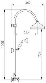 RAV Slezák MK181.5/3SM - Sprchová sada s baterií MORAVA RETRO stará mosaz