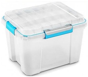 Plastový úložný box KETER Scuba Box M s víkem 45l, bílý
