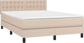 Box spring postel s matrací cappuccino 140x200 cm umělá kůže 3141130