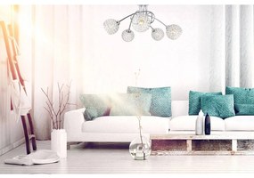 Stropní svítidlo Crystal, 5x stříbrné křišťálové stínítko, ch