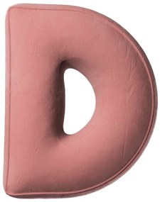 OnaDnes -20% Yellow Tipi Korálově růžový sametový polštář písmeno D 40 cm