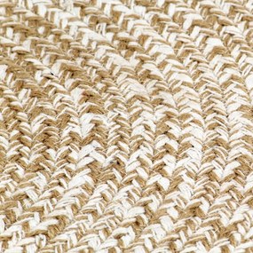 Ručně vyráběný koberec juta bílý a přírodní 90 cm 133722