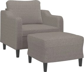 Křeslo s podnožkou taupe 60 cm textil 3201134