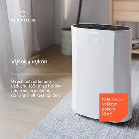 Klarstein DryFy ProConnect 16L odvlhčovač vzduchu, 16 l/den, 18 m², WiFi, Aplikace, LED indikátor, 24-hodinový časovač