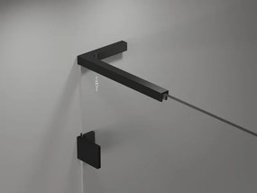 Mexen Lunar L vanová zástěna jednokřídlá 50 x 150 cm, transparentní, černá - 897L-050-000-70-00