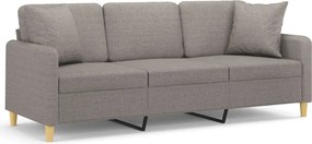 3místná pohovka s polštáři taupe 180 cm textil 3200924