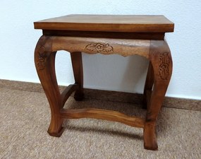 Odkládací stolek z exotického dřeva, hnědý - ORIENTAL