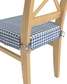 Sedák na židli IKEA Ingolf barva tmavě modrá látka vzorované