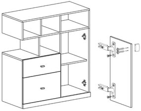 Mobi - komoda MO9 - modrá