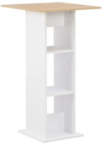 vidaXL Barový stůl bílý a dub sonoma 60 x 60 x 110 cm