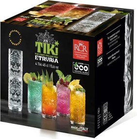 RCR SKLENICE NA VODU TIKI ETRURIA 450ML SADA 4 KS