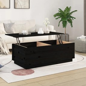 Konferenční stolek černý 100x50x35 cm masivní borové dřevo - Default Title