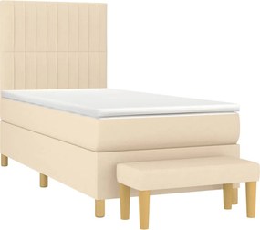 Box spring postel s matrací krémová 100 x 200 cm textil 3137298
