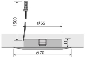 LED svítidlo LIMA černé 1,5W 100lm 70x12mm bílá studená