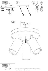 Sollux Lighting Stropní svítidlo RING 3P šalvějové