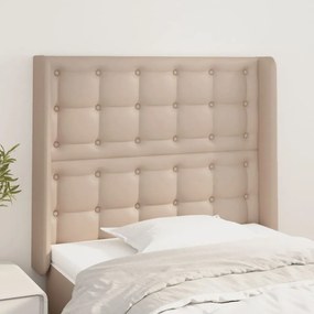 Čelo postele typu ušák cappuccino 83x16x118/128 cm umělá kůže 3119657