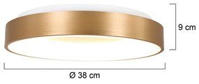 Stropní svítidlo LED Ringlede, 2 700 K Ø 38 cm zlatá