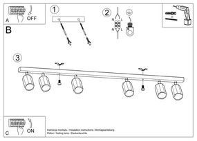 Sollux SL.1032 - Bodové svítidlo ZEKE 6xGU10/40W/230V dub