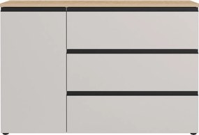 Šedobéžová/ve světle přírodní barvě komoda 135x91x41 cm Cormano – Germania