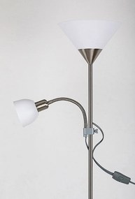 Rabalux Chromová stojací lampa Action s bílými stínidly pro žárovky E27+E14 4064