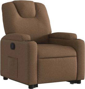 Zvedací polohovací křeslo hnědé textil 3204372