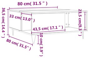 Konferenční stolek bílý 80 x 80 x 36,5 cm kompozitní dřevo