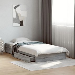 Rám postele se zásuvkami šedý sonoma 90x190 cm kompozitní dřevo 3280711
