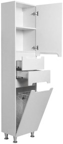Kingsbath Marco 40 vysoká skříňka do koupelny s košem Orientace: Levá