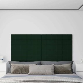 vidaXL Nástěnné panely 12 ks 90 x 15 cm samet 1,62 m² [344105] Barva: Tmavě zelená