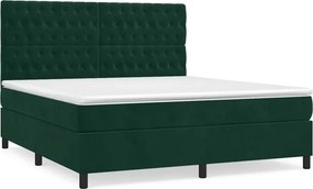 Box spring postel s matrací tmavě zelená 180x200 cm samet 3143220