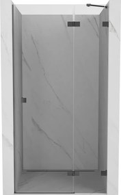 Mexen, Mexen Lunar pravé otočné sprchové dveře 110 cm, transparentní, pistolový kov - 834-110-000-95-00-P