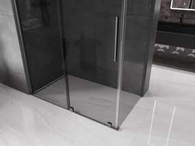 Mexen Velar, sprchový kout s posuvnými dveřmi 150 x 70 cm, 8mm šedé sklo, grafit broušený, 871-150-070-41-66