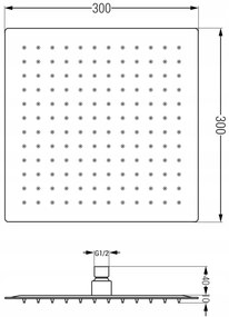 Mexen Cube DR02 podomítkový sprchový set s dešťovou sprchou 30x30 cm (6v1), grafitová, 77502DR0230-66