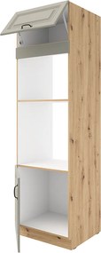 STILO ac | vysoká skříňka 60 DPM-210 2F na vestavnou troubu a mikrovlnku | 60 cm | UNI dvířka | artisan/světle šedá