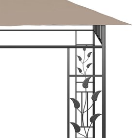vidaXL Marketos Altán s moskytiérou 6 x 3 x 2,73 m taupe 180 g/m²