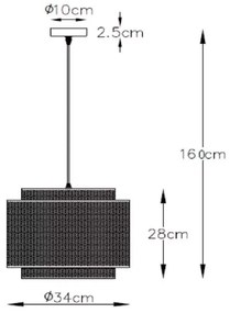 Lucide 02404/01/30 - Lustr na lanku ORRIN 1xE27/60W/230V