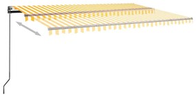 vidaXL Volně stojící automatická markýza 500 x 300 cm žlutá/bílá