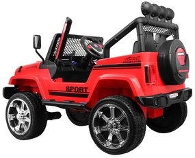 Ramiz Jeep Raptor 4x4, kožená sedačka, 2 místné červené