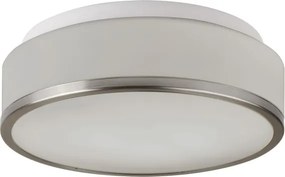 Searchlight 7039-28SS Koupelnové stropní svítidlo BENT IP44 SATIN, opálové sklo