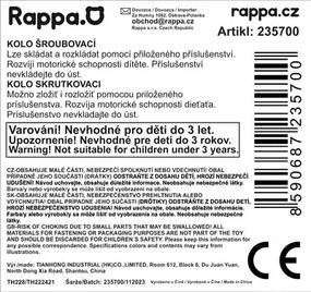 RAPPA Šroubovací kolo fingerbike / Stavebnice / cca 12 cm