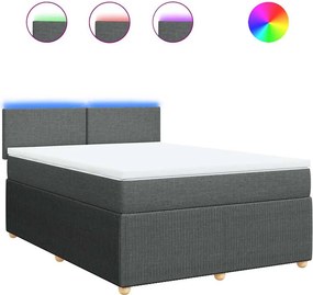 Box spring postel s matrací tmavě šedý 140 x 190 cm textil 3289745
