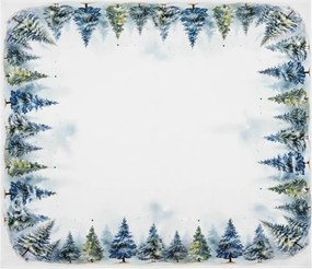 Vánoční ubrus SNOWY FOREST 85x85 cm, bílý