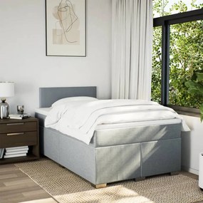 Box spring postel s matrací světle šedá 120 x 200 cm textil 3288148