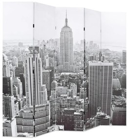 vidaXL Marketos Skládací paraván 200 x 170 cm New York by Day černobílý